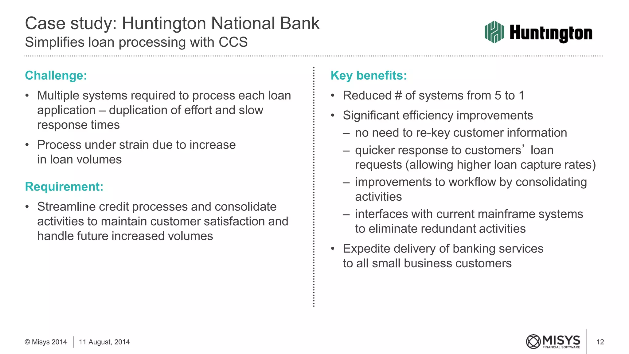 Misys acquires Custom Credit Systems, a leading provider of credit ...