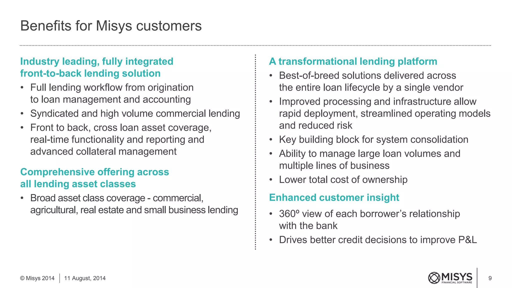 Misys acquires Custom Credit Systems, a leading provider of credit ...