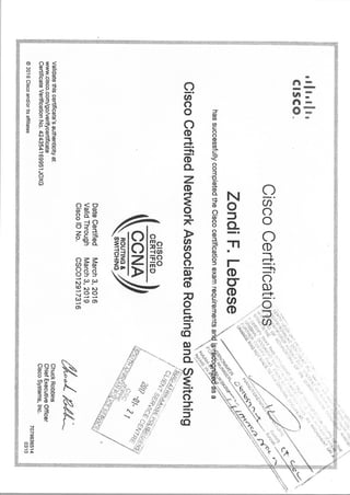 CCNA Certificate | PDF | Computer Networking | Computing