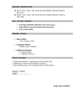 Resume_Arjun | DOCX