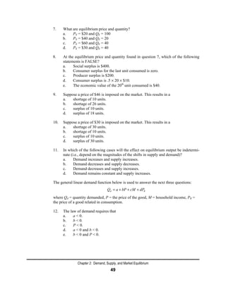 Demand and supply functions in economics | PDF