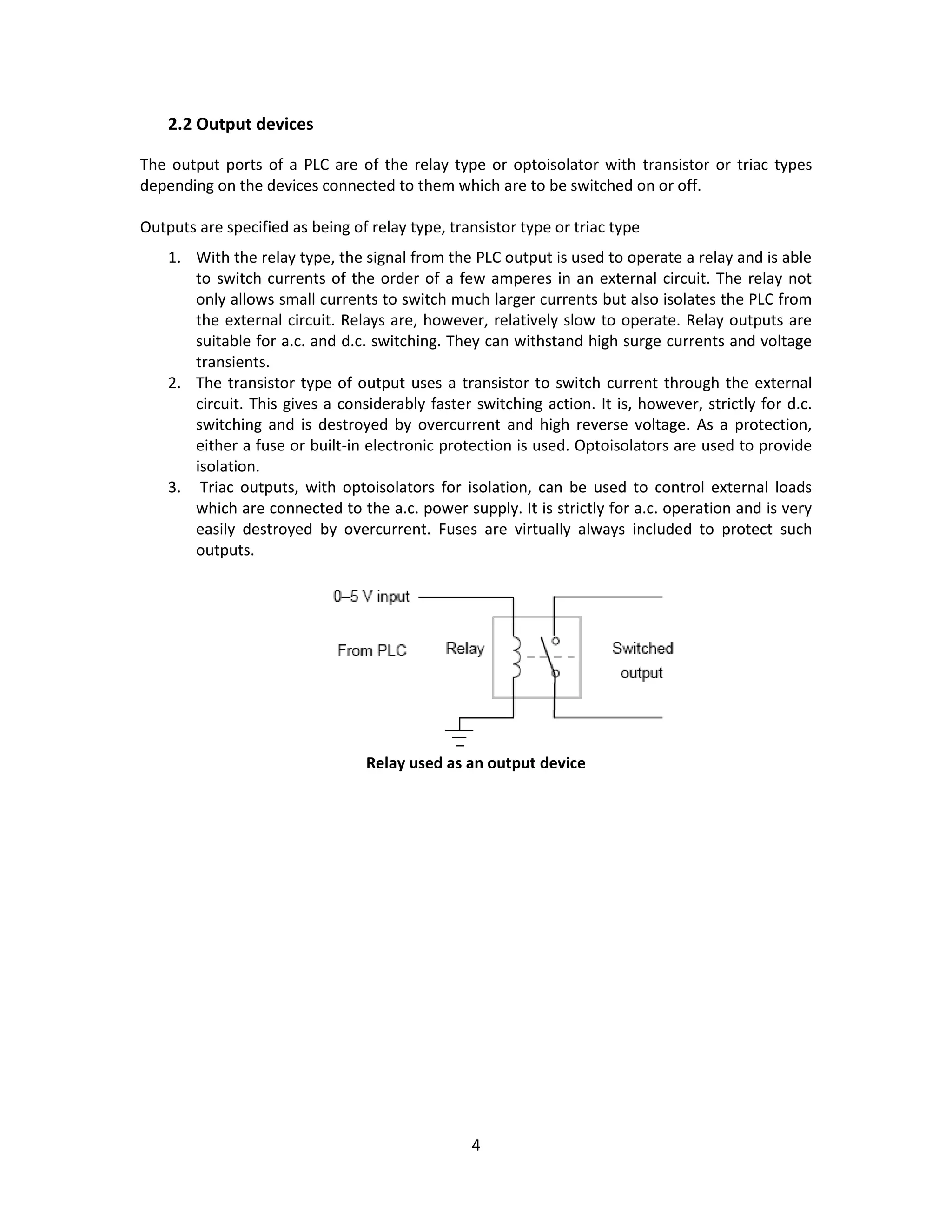 PLC input and output devices | PDF