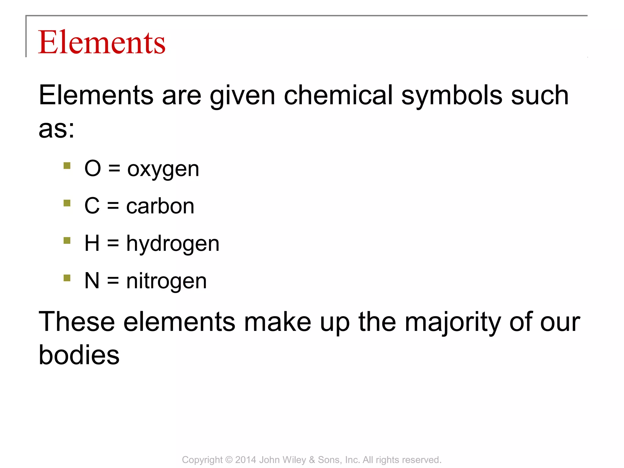 02 [chapter 2 the chemical level of organization] | PPT