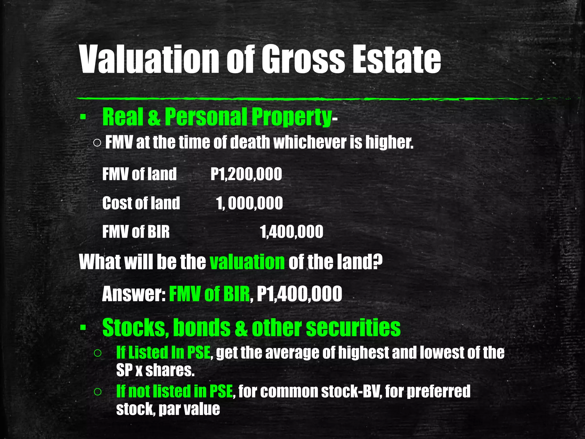 02 Chapter 3 01 Gross Estate Taxation 2 | PPT