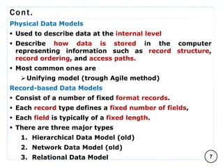 02 CHAPTER ONE PART II - DATA MODEL AND DBMS ARCHITECTURE.pptx ...