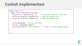 OOP - Character class dan String | PDF