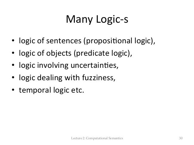 Lecture 2: Computational Semantics