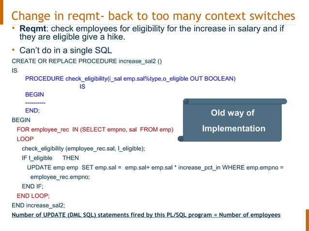 Oracle - SQL-PL/SQL context switching | PPT | Databases | Computer Software and Applications