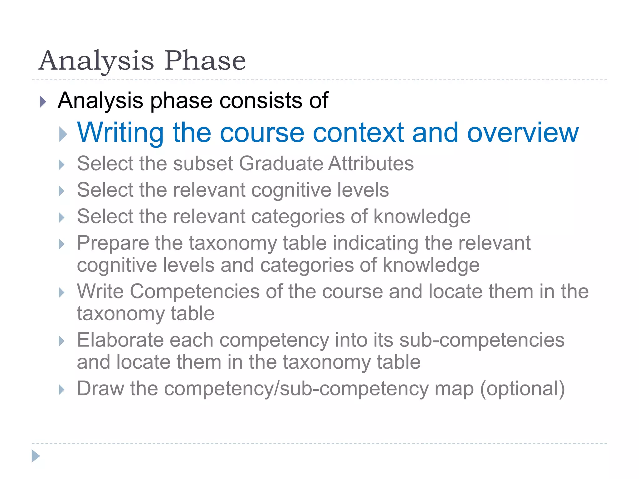 02 course design analysis phase | PPTX