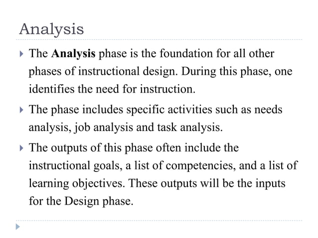 02 course design analysis phase | PPTX