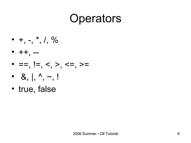 02 C Sharp Tutorial Ppt