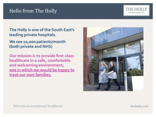 02 CXPA Finland Webinar - David Henderson - The Holly Hospital | PDF