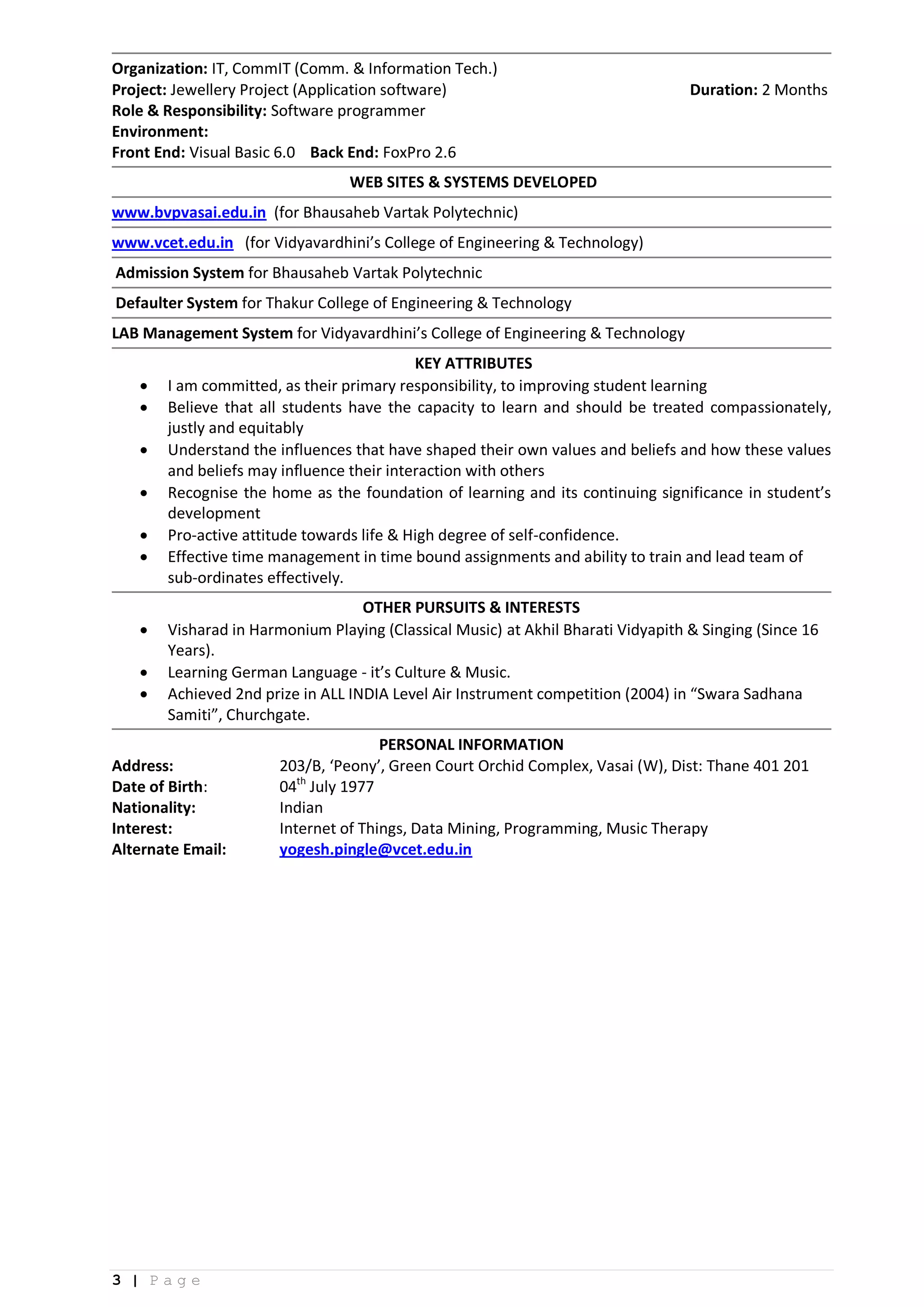 Yogesh_Pingle Resume | PDF