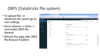 Data Bricks and its implementation and cluster | PPTX