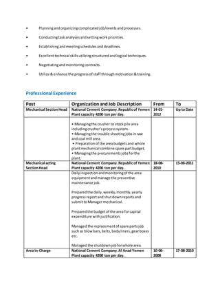 Mechanical Section Head | PDF