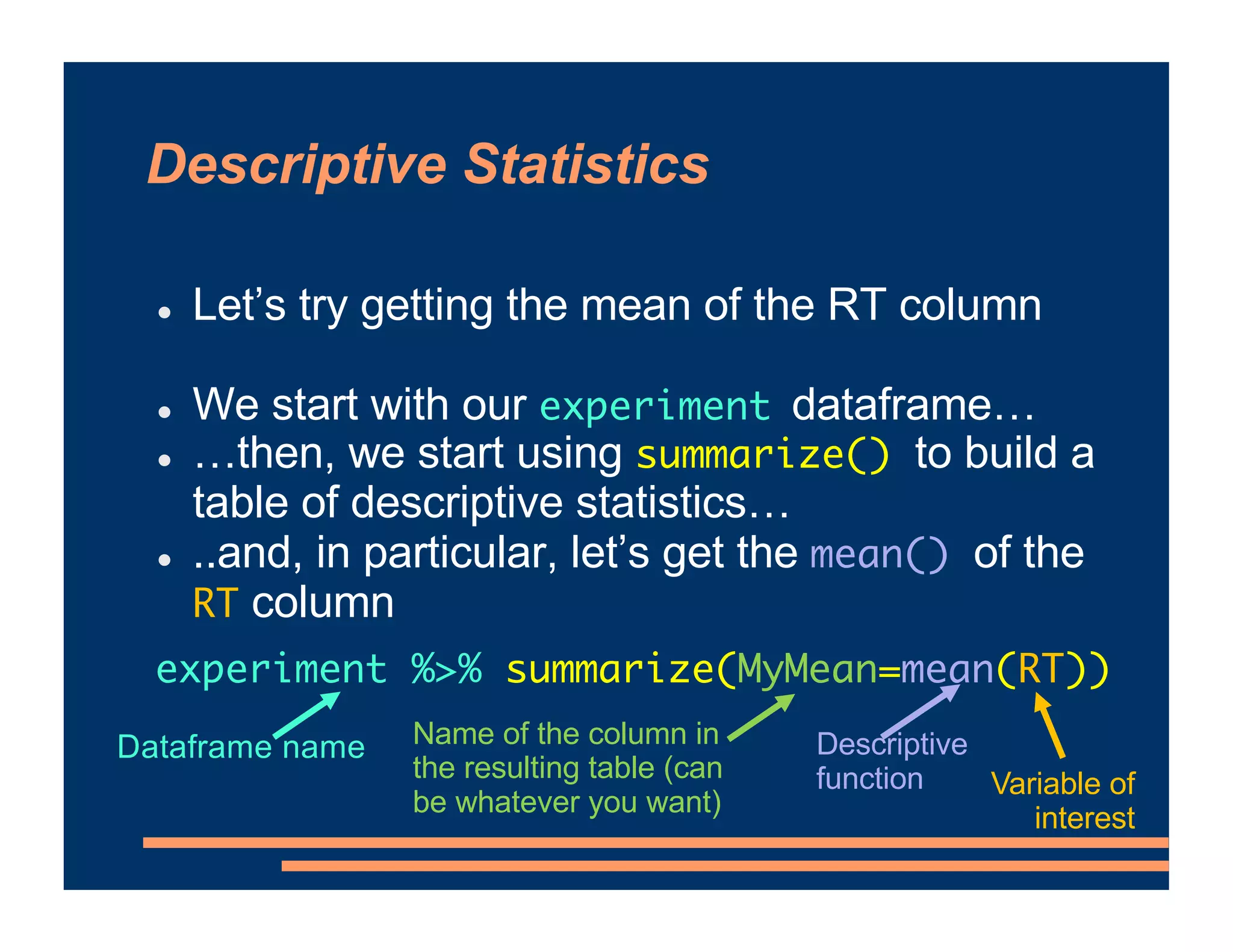 Mixed Effects Models - Descriptive Statistics | PDF