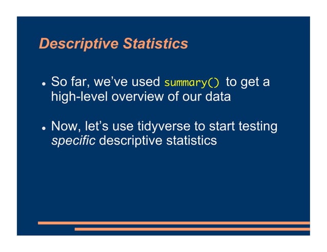 Mixed Effects Models - Descriptive Statistics | PPT