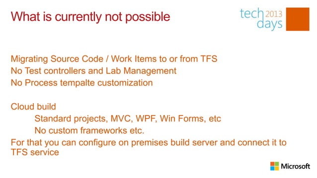 Deep Dive Modern Apps Lifecycle with Visual Studio 2012: TFS in the ...