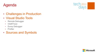 Diagnosing issues in your ASP.NET applications in production with Visual Studio 2012 | PPT