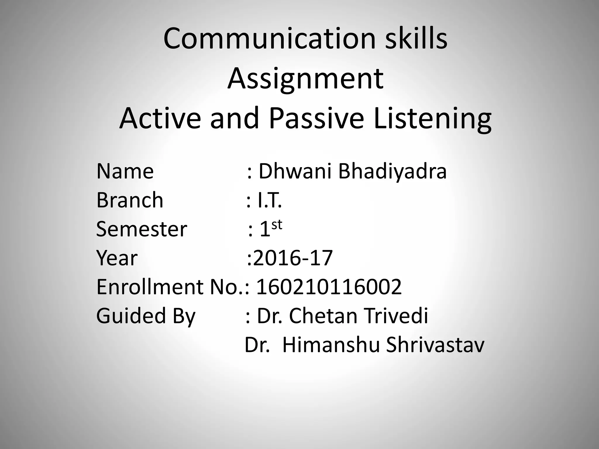 Active and Passive Listening- Presentation | PPTX