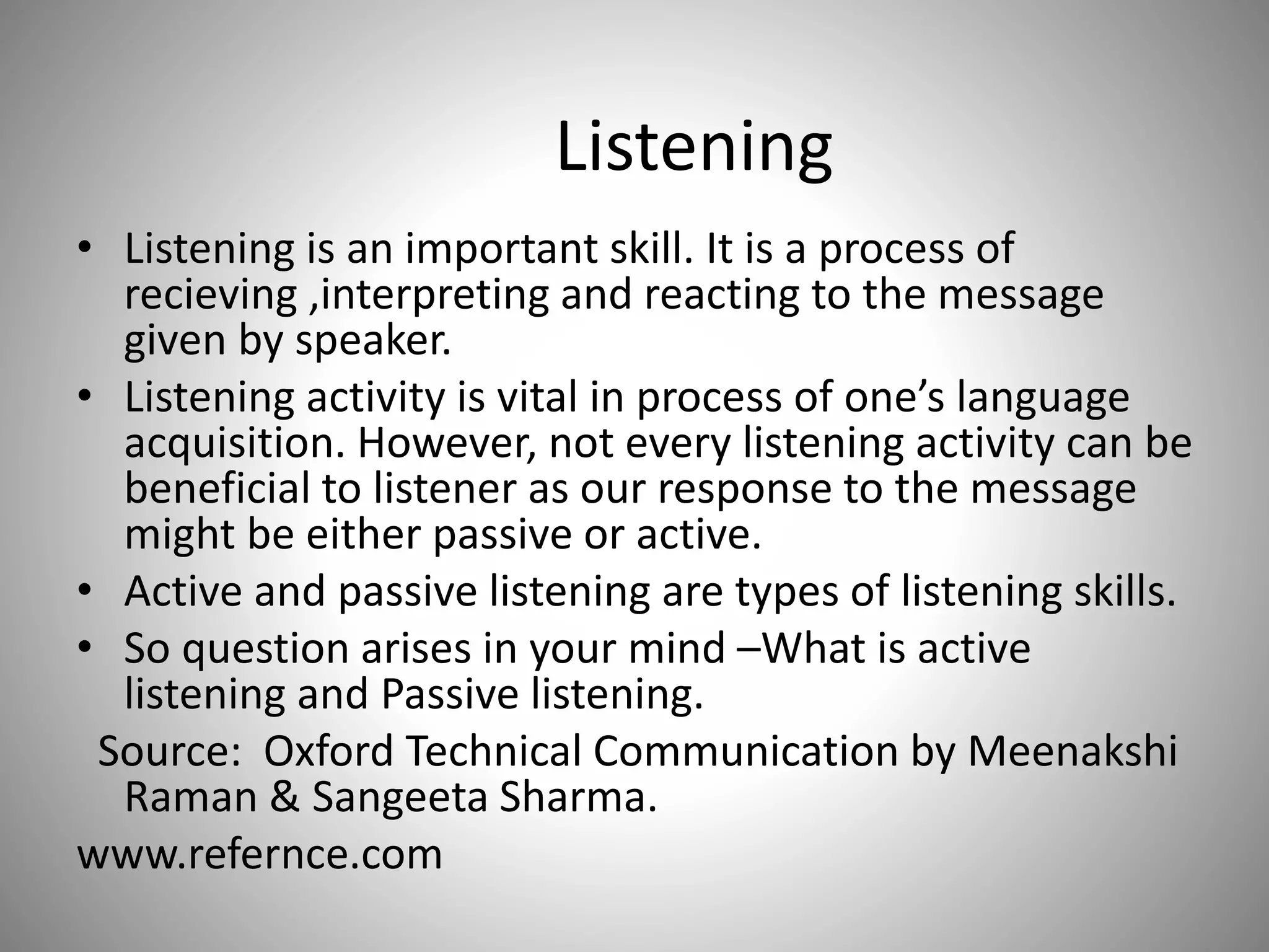 Active and Passive Listening- Presentation | PPTX
