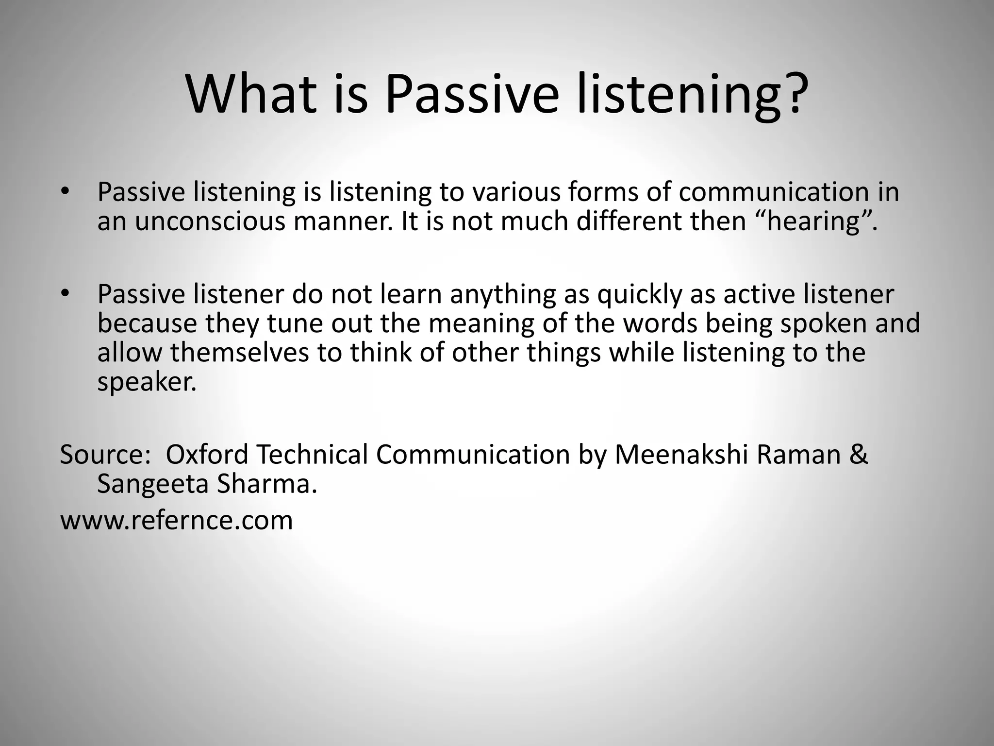 Active and Passive Listening- Presentation | PPTX