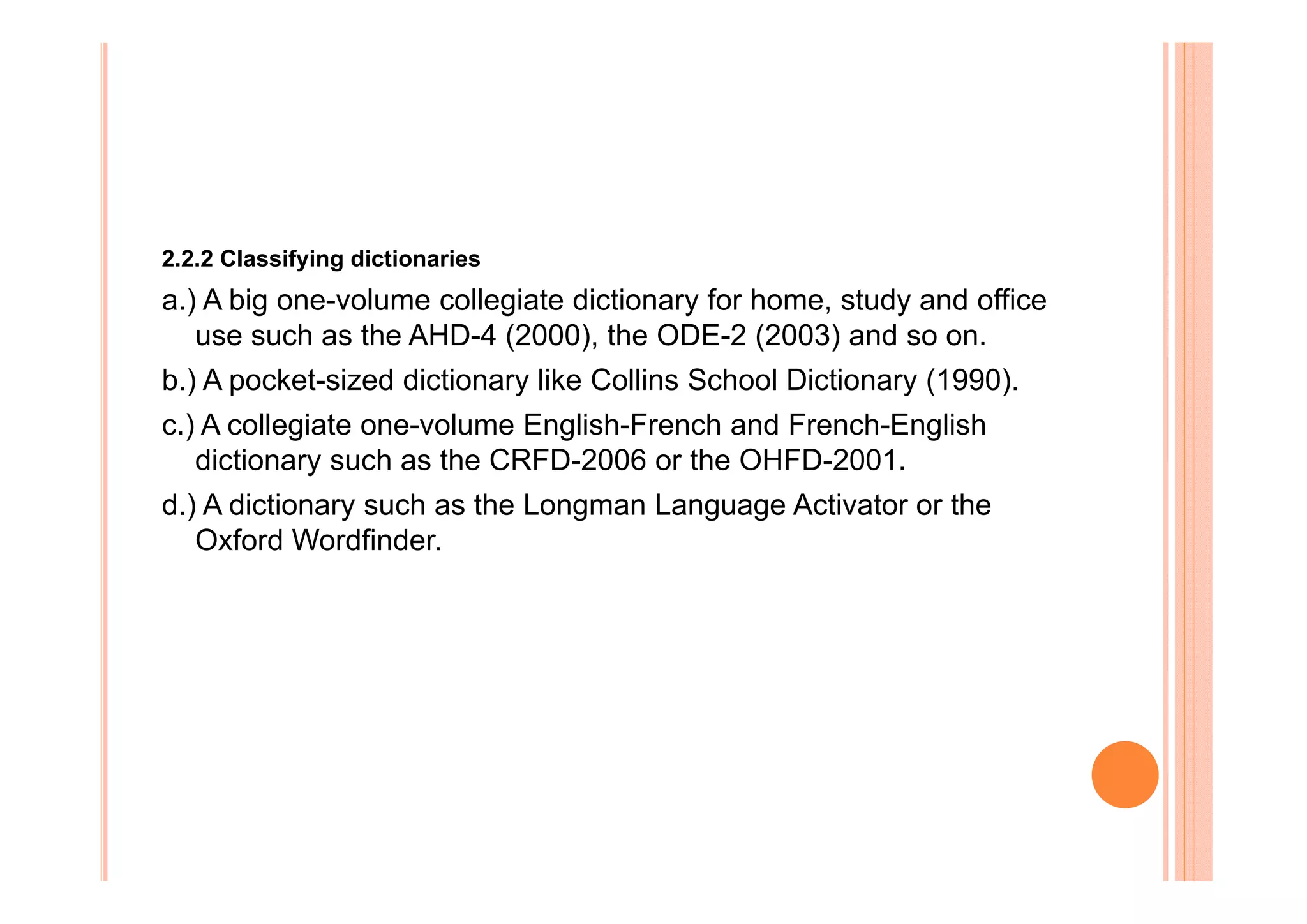 dictionary types and dictionary users | PDF