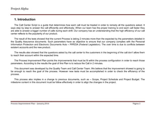 Alpha Case Study - Process Improvement Plan_Sample | PDF