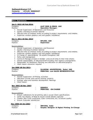 Satheesh+Kumar+C.P.+Resume | PDF