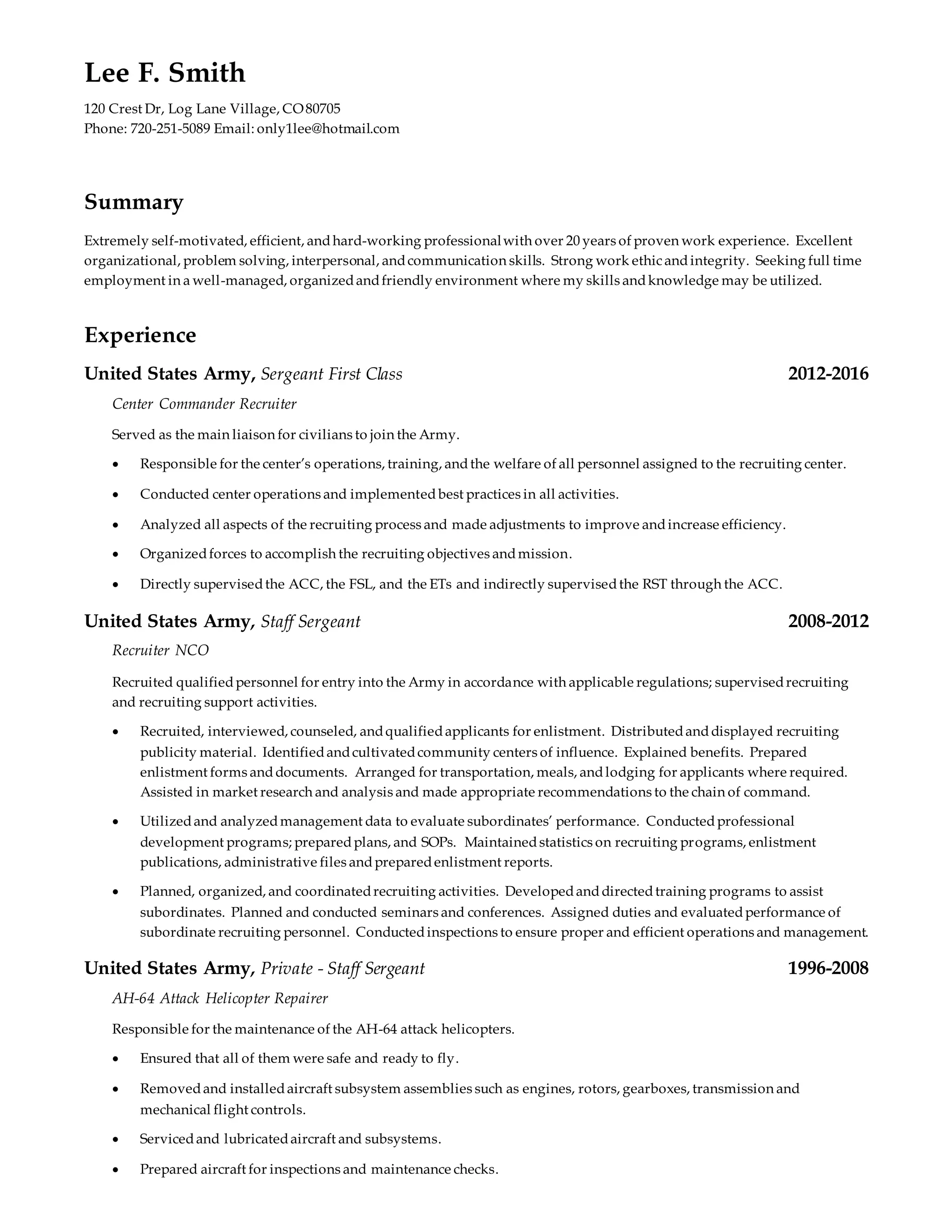 Lee Resume 2016 | DOCX