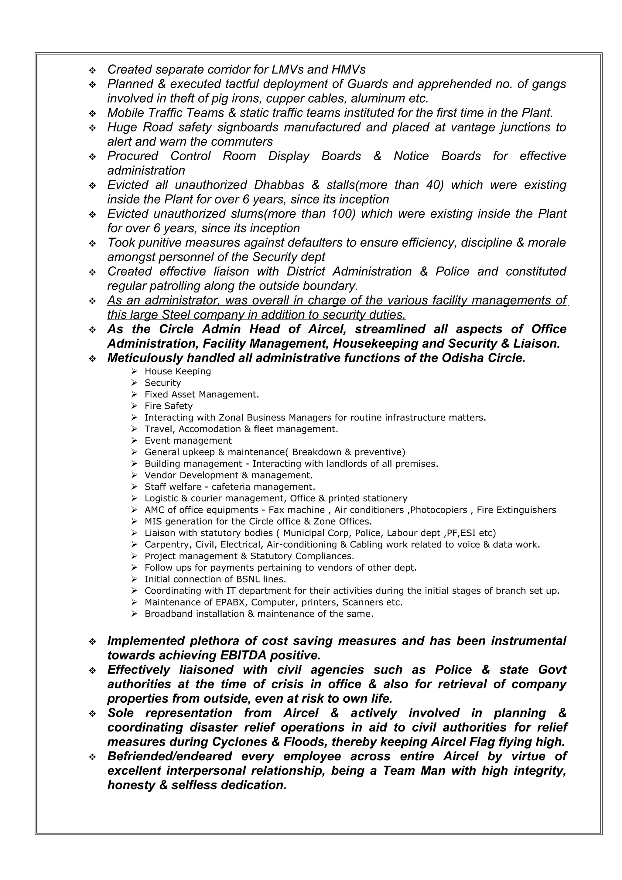 RESUME - CAPTAIN NP PATNAIK (Indian Navy) | DOC