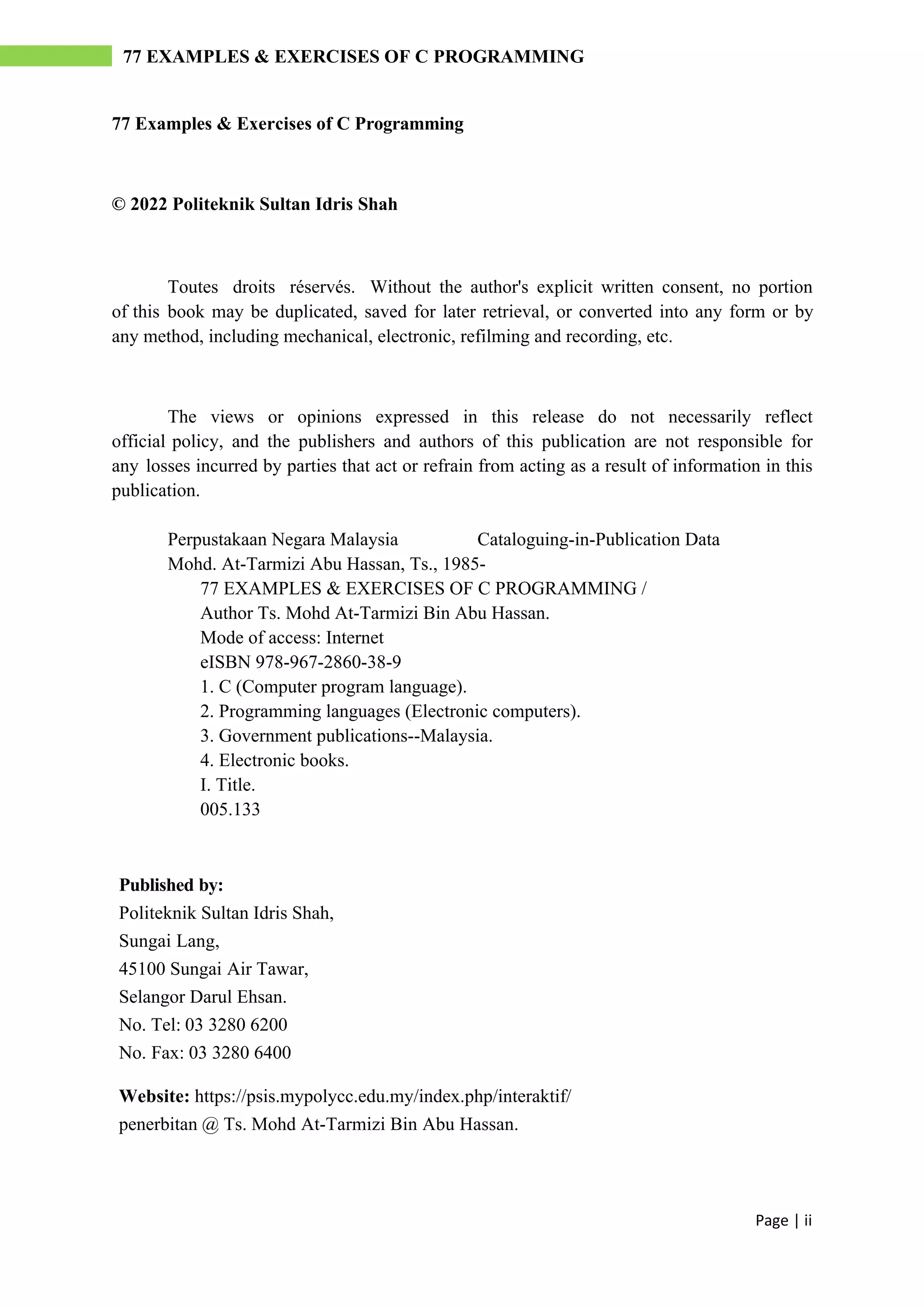 02 Ebook 77 Examples and Exercises of C Programming.pdf