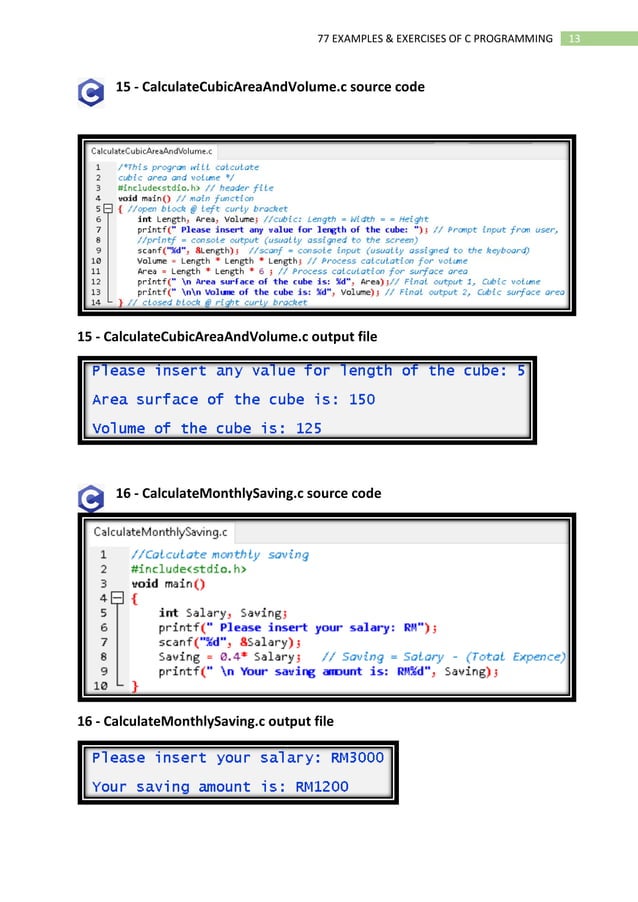 02 Ebook 77 Examples and Exercises of C Programming.pdf | Programming ...