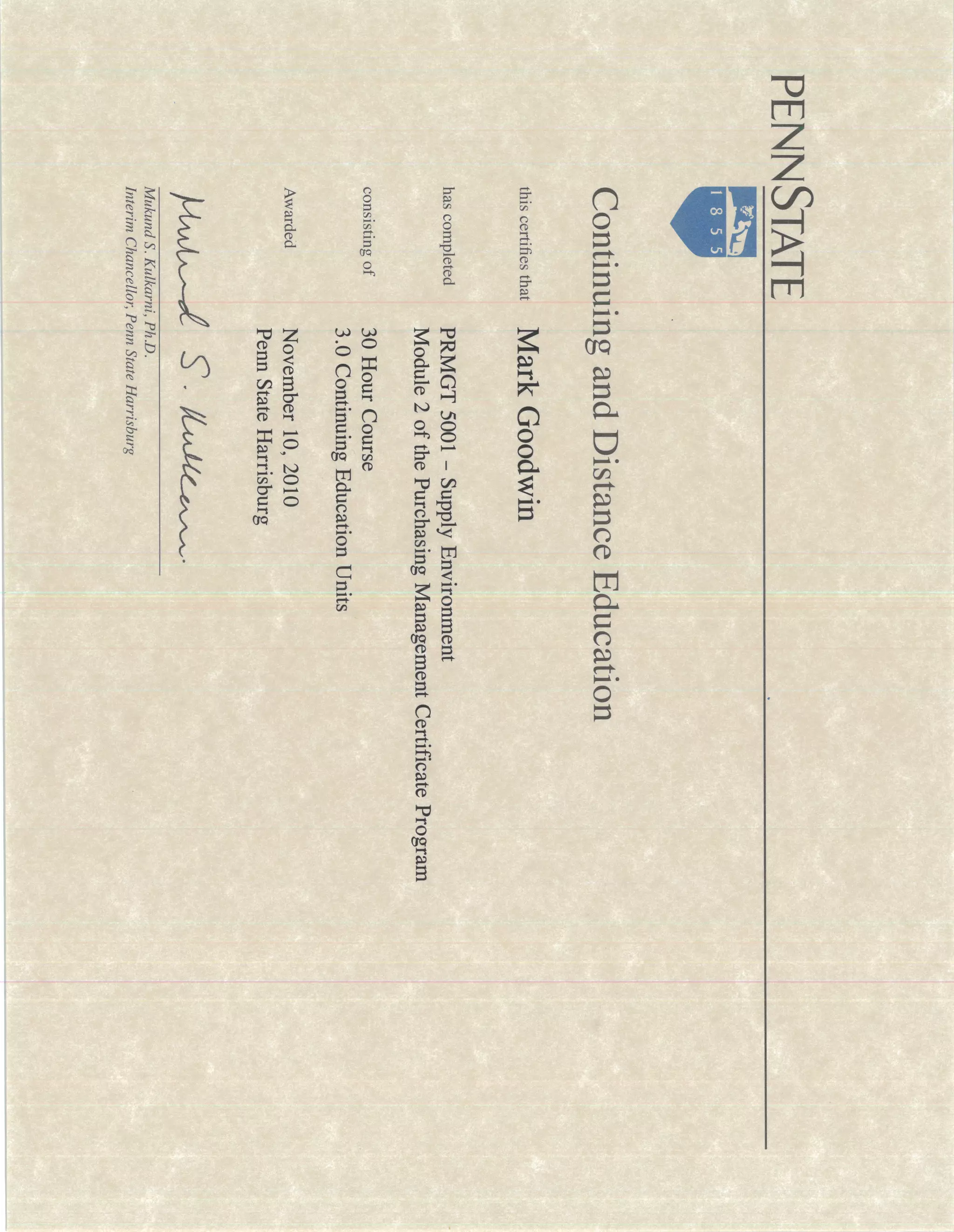 Purchasing Management Certificate Pdf