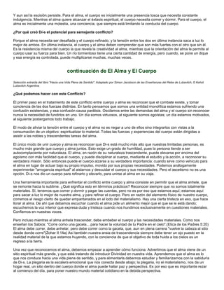 El alma y el cuerpo | PDF