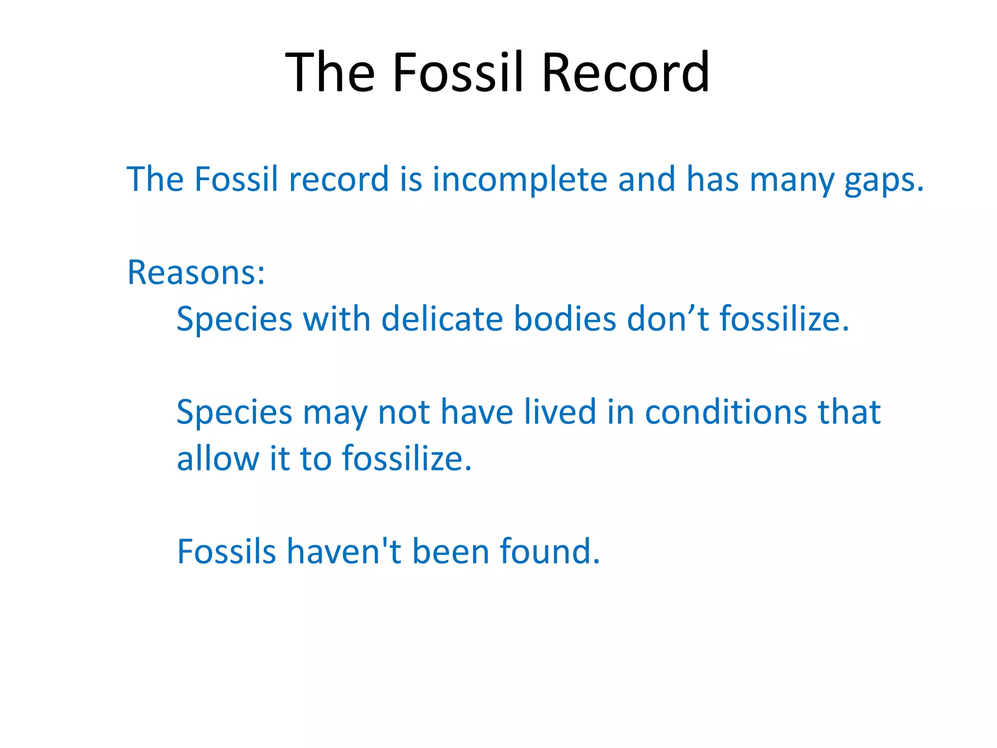 02 evidence of evolution fossils | PPTX