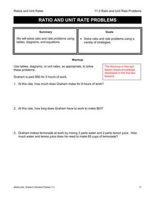 02 Example of Student Packet - annotated (Gr 6 - SP11) ratio | PDF