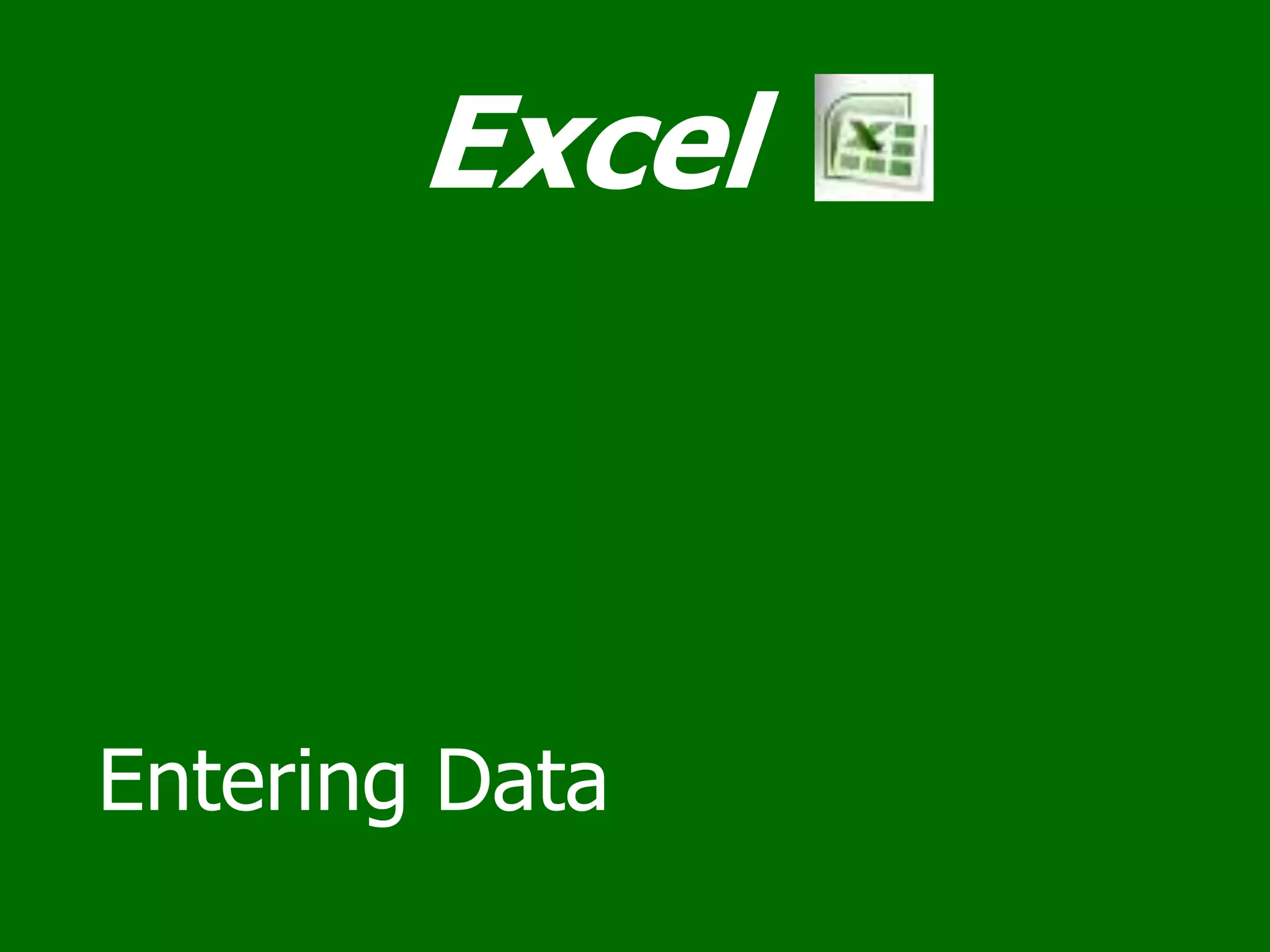 02 Excel entering data | PPTX