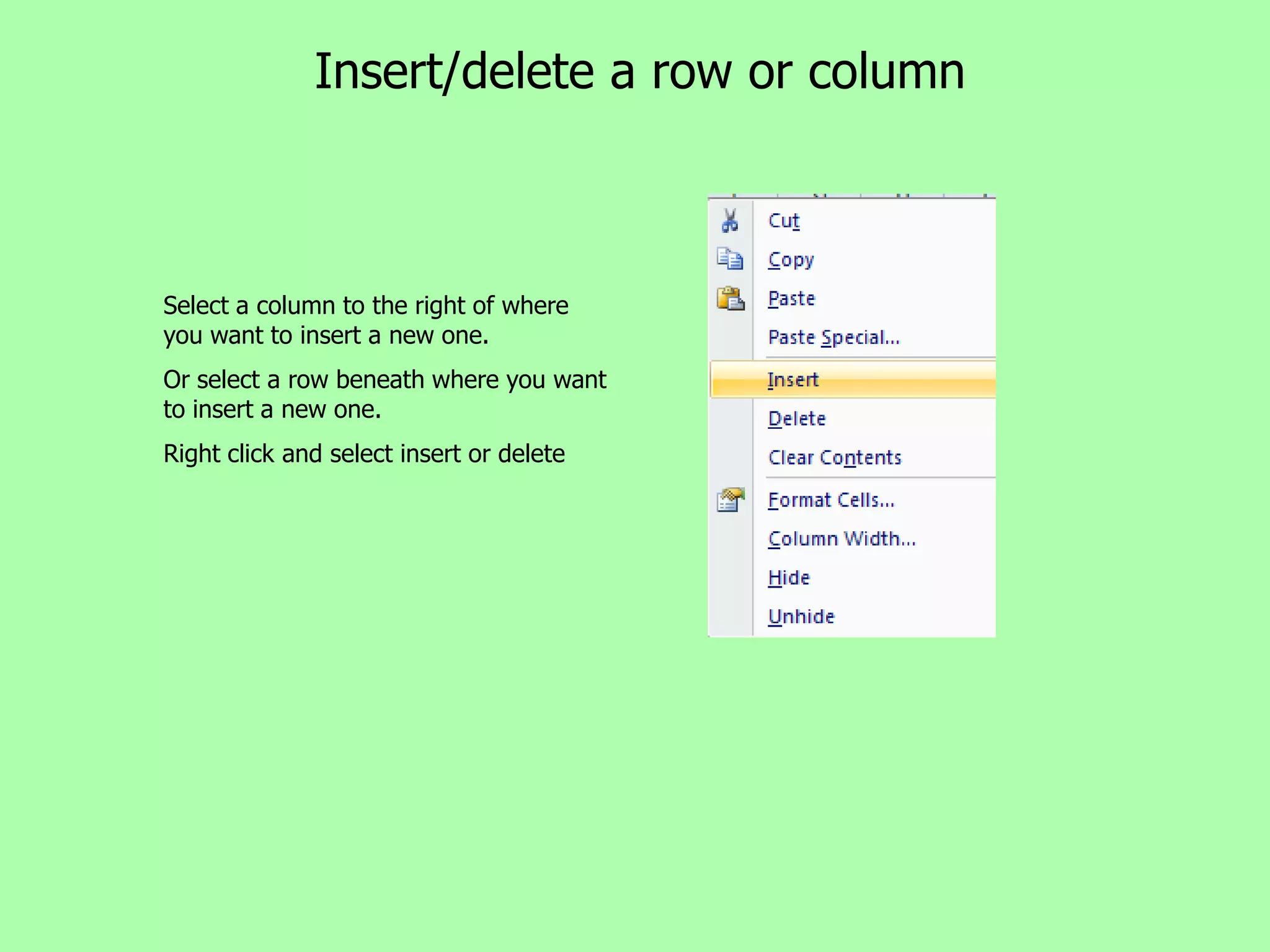 02 Excel entering data | PPTX