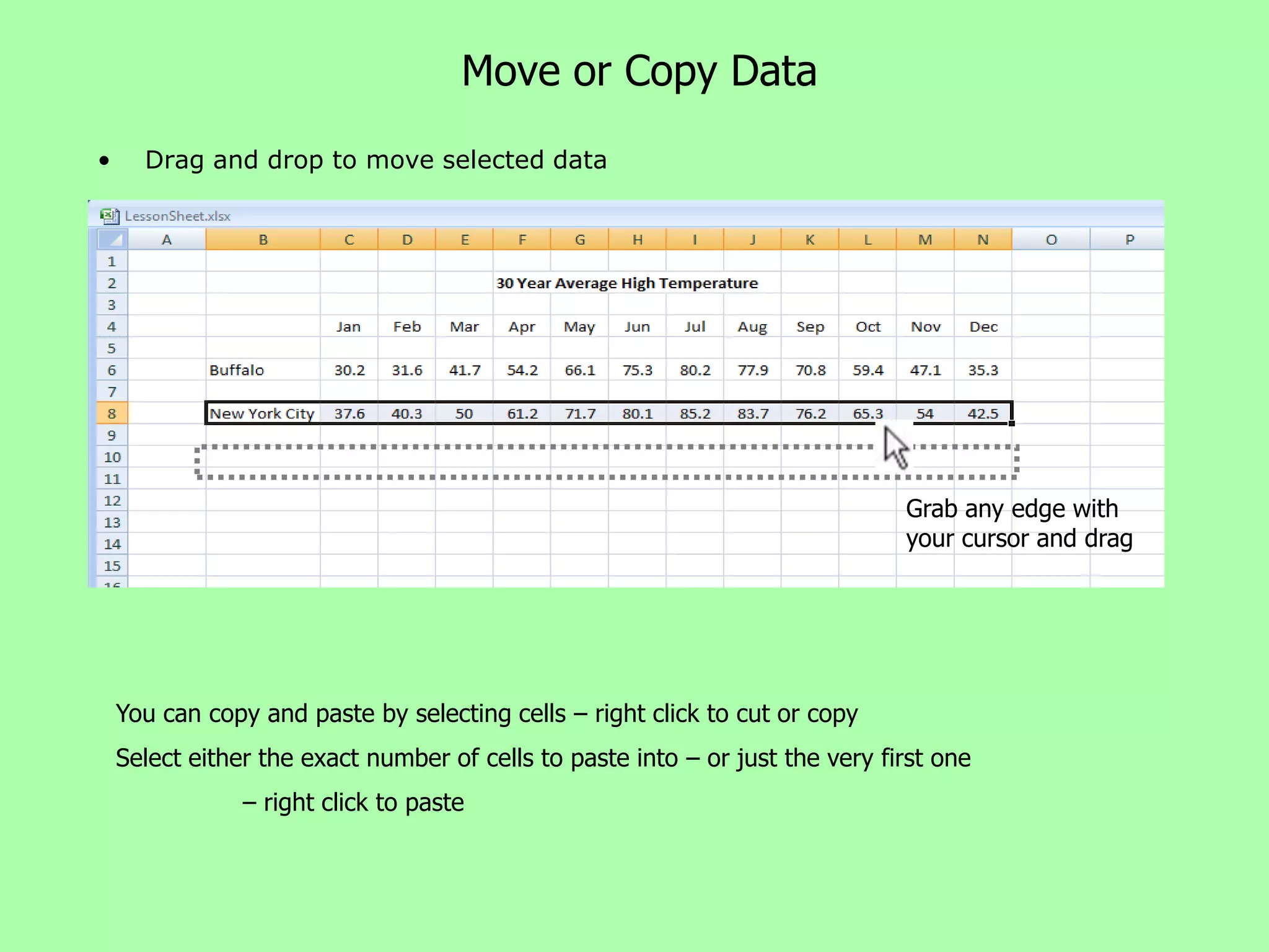 02 Excel entering data | PPTX