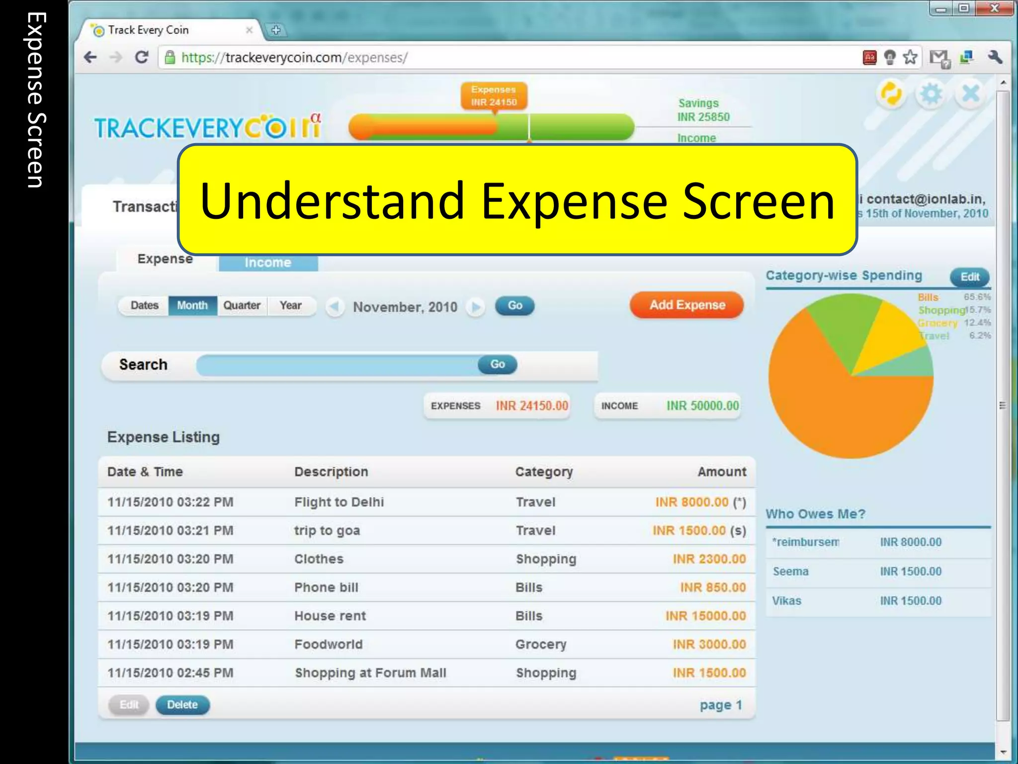 02 expense screen | PPT