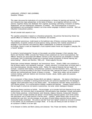 LITERACY PAPER | DOCX | Education