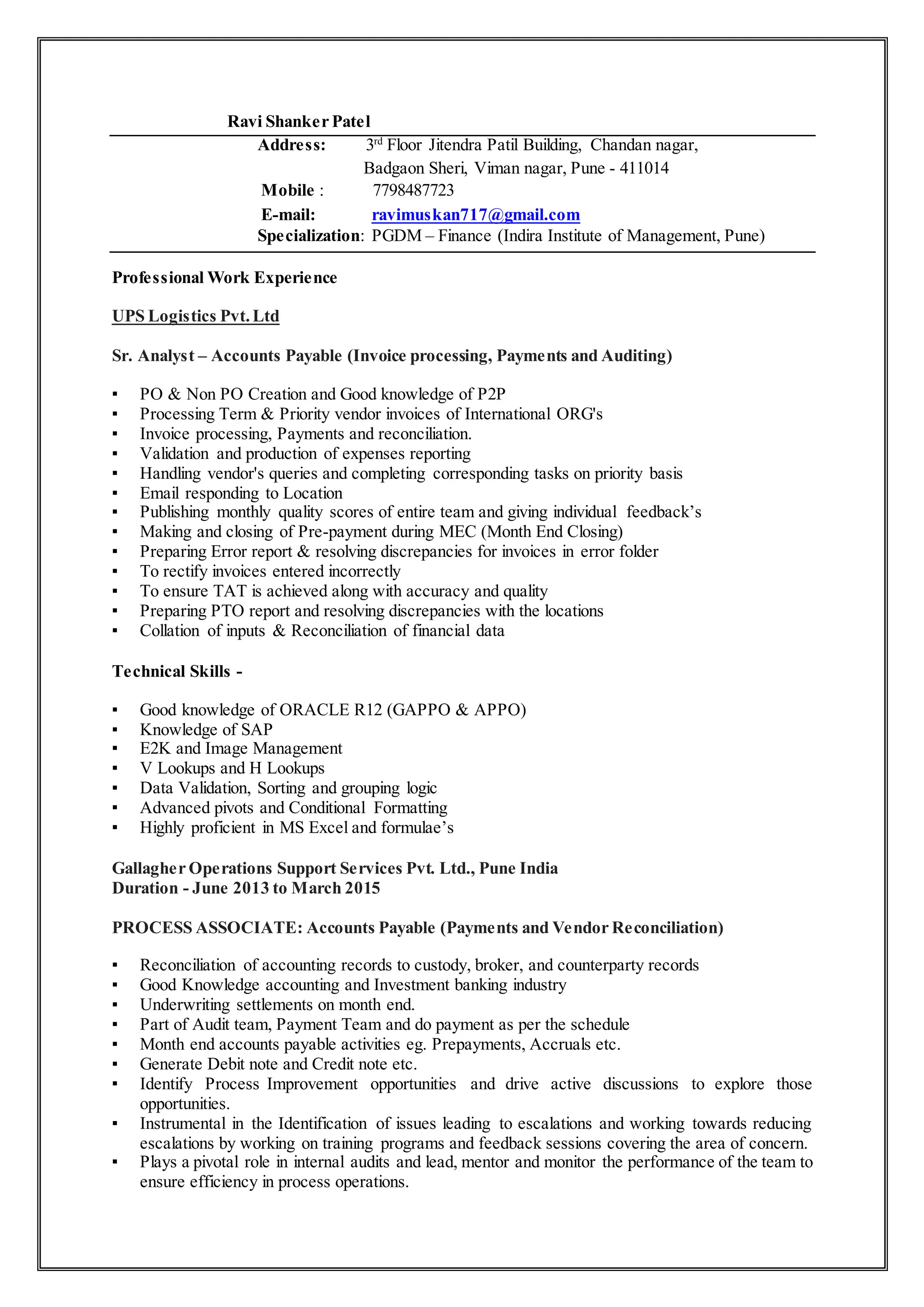 Ravi Patel_Sr. Analyst_UPS_AP | DOCX