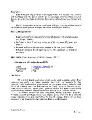 Boopathiraja_MCA_Software testing (Exp 5 years) | PDF