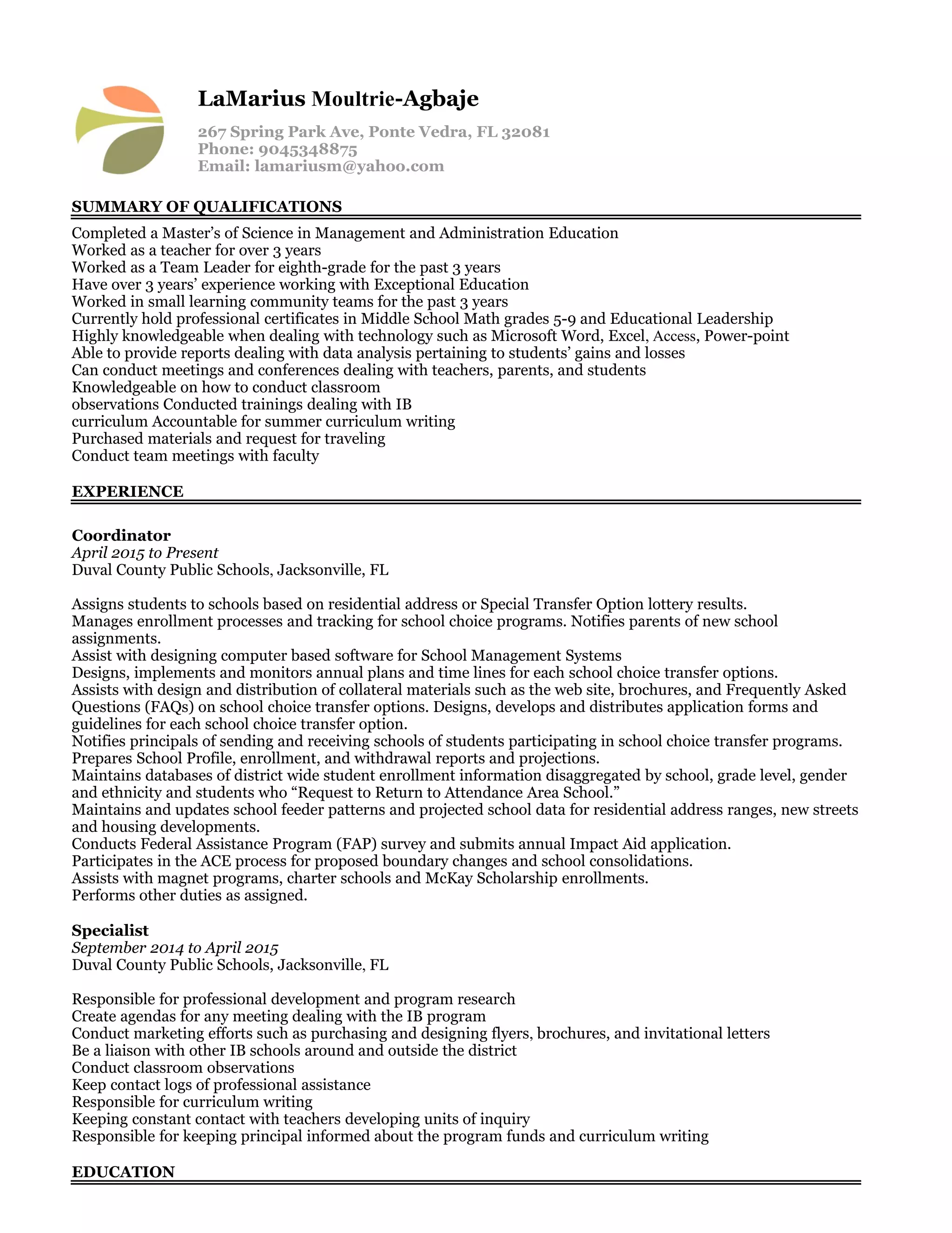 resume May 2016 | DOC