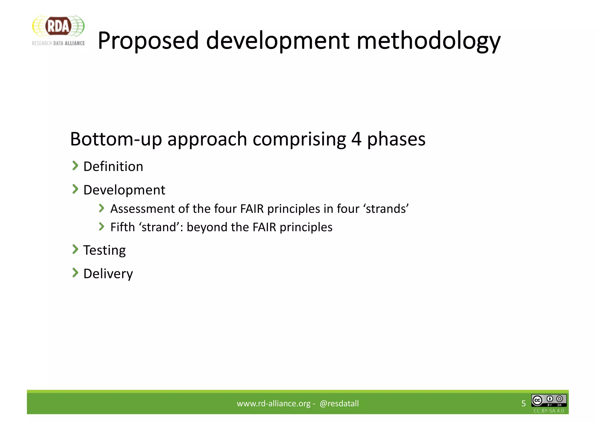 Updates on the FAIR Data Maturity Model RDA Working Group & the DG RTD ...