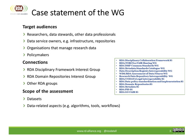 Updates on the FAIR Data Maturity Model RDA Working Group & the DG RTD ...