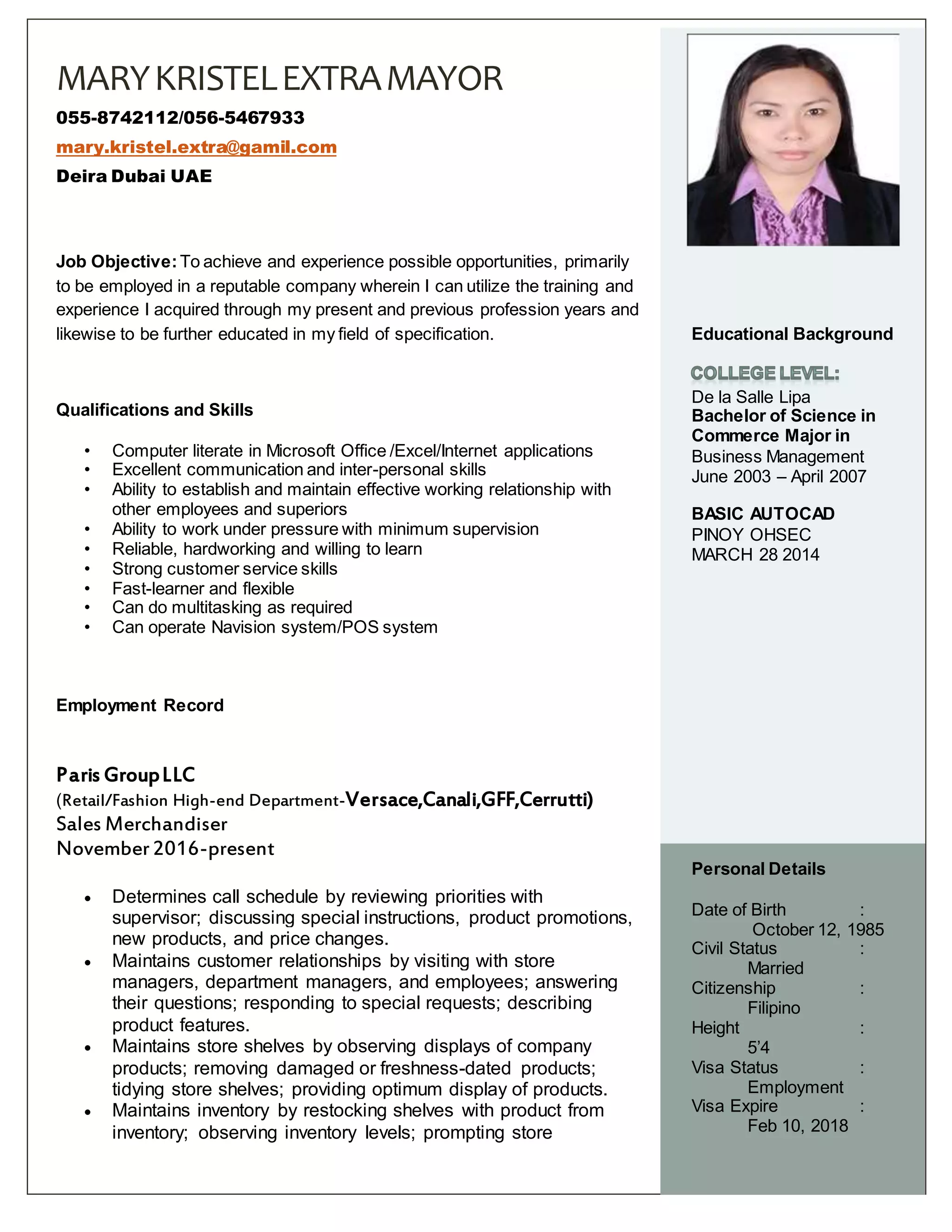 MARY- CV | DOCX | Resume Writing and Advice | Job Search