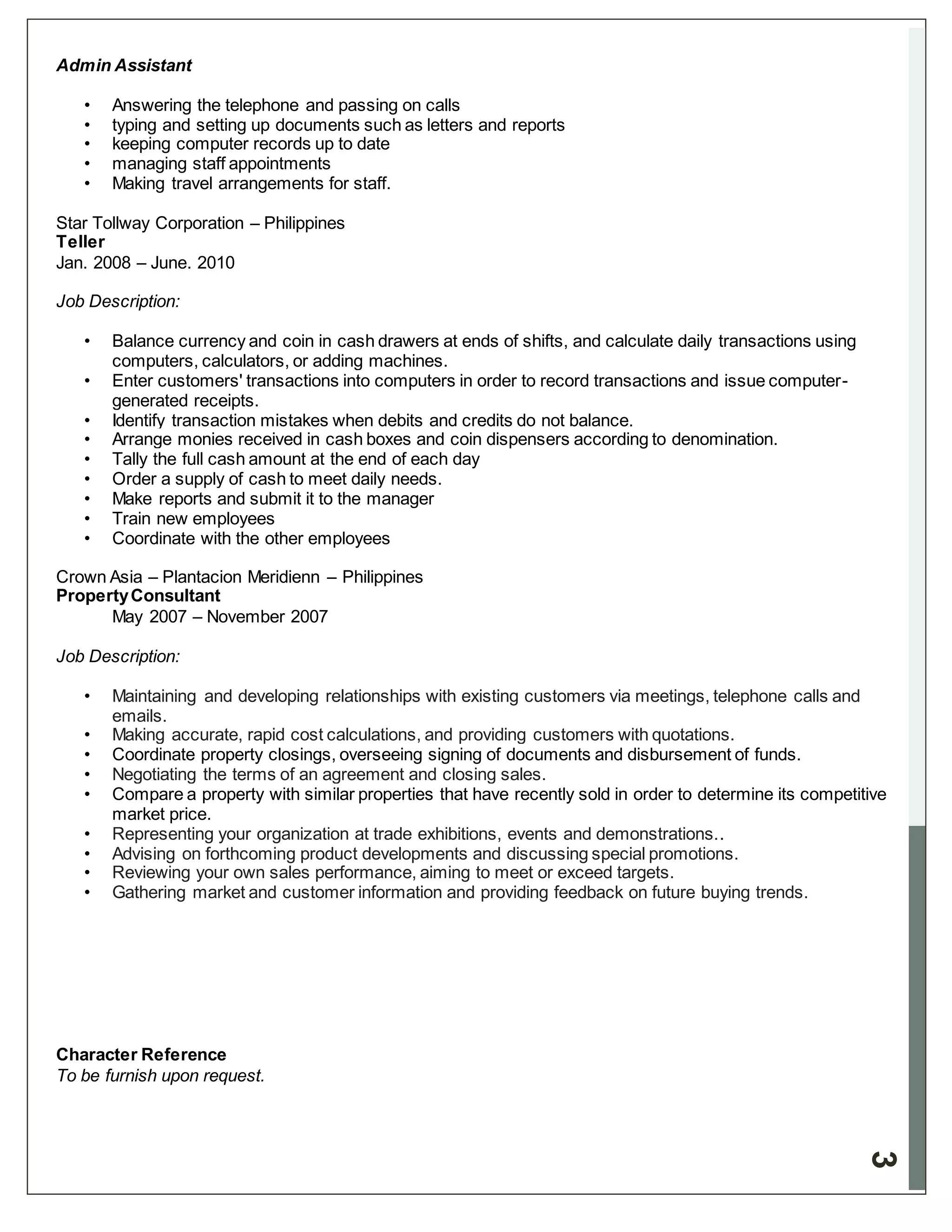 MARY- CV | DOCX | Resume Writing and Advice | Job Search