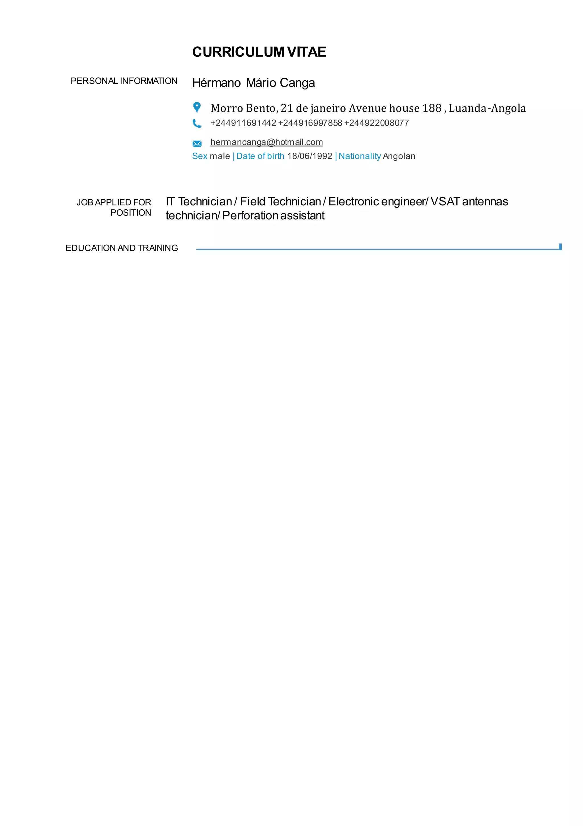 Eng. Herman CV | PDF